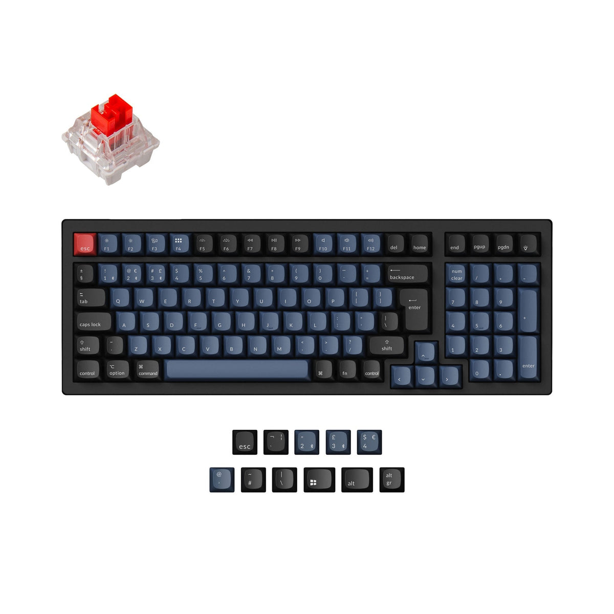 Coleção de layout ISO de teclado mecânico sem fio Keychron K4 Pro QMK ...
